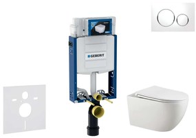 Geberit Kombifix - Set předstěnové instalace, klozetu Gaia a sedátka softclose, tlačítko Sigma20, bílá/chrom SANI15CA3117