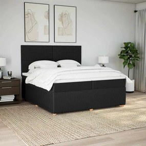Box spring postel s matrací černá 200x200 cm textil 3294465