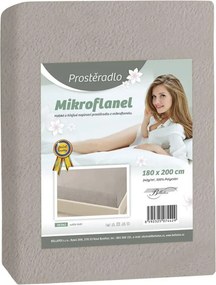 Bellatex Prostěradlo Mikroflanel Šedá 90x200 cm