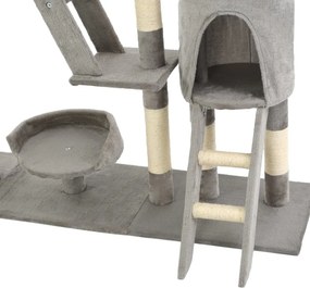 Škrabadlo pro kočky se sisalovými sloupky 230–250 cm šedé 170617