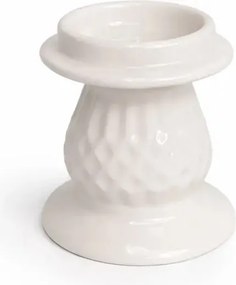 Vánoční svícen na stůl 7 × 7 × 6,5 cm, keramický, bílý