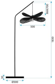 Toolight Toolight, lampa na postavení 1xE27, APP1835-1F, černá, OSW-00638
