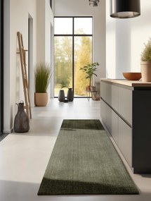 Hanse Home, Běhoun Bouclé Jute 105977 Jungle Green, 80x200, zelená, chodba / předsíň
