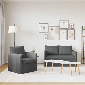 Set pohovek 2 ks Tmavě šedá Textil 3407524