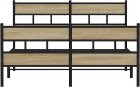Kovový rám postele bez matrace dub sonoma 160 x 200 cm 3308471