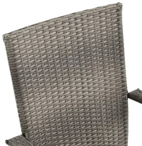 Stohovatelné zahradní židle 2 ks šedé polyratan - Default Title