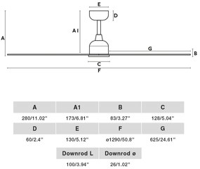 FARO 34301 - Stropní ventilátor PALMA hnědá pr. 129 cm IP44 + dálkové ovládání