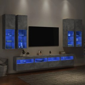 vidaXL 7dílná obývací stěna s LED osvětlením [3216774] Barva: hnědý dub