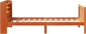 Rám postele s čelem voskově hnědý 100 x 200 cm masivní borovice 3306596