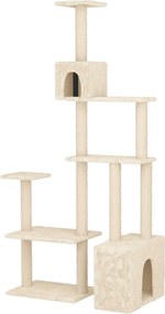 Kočičí strom se škrabacími sloupky sisal Krémová 177,5 cm 172389