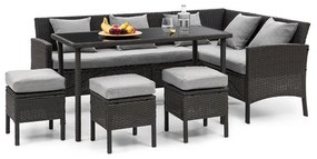 Titania Dining Lounge set zahradní sedací souprava, černá / světle šedá