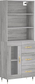 Skříň highboard šedá sonoma 69,5 x 34 x 180 cm kompozitní dřevo 3189491