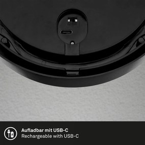 BRI 3785015 Puni LED venkovní nástěnné svítidlo, pohybové čidlo, soumrakový senzor, nabíjecí, černá - BRILONER