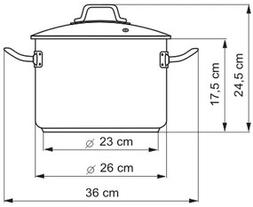 KOLIMAX - české nerezové nádobí Hrnec s poklicí KOLIMAX PROFESSIONAL 26 cm, 8,0 l