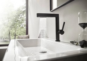 Hansgrohe Finoris, umyvadlová baterie 230, s výpustí Push-Open a výsuvnou sprškou, EcoSmart, černá matná, 76063670