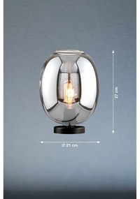 Černá stolní lampa se skleněným stínidlem (výška 27 cm) Nayla – Fischer &amp; Honsel