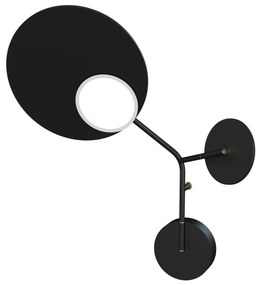 Nástěnná lampa Ballon 3 levostranná, více variant - TUNTO Model: černý rám a krycí část, panel překližka černé barvy