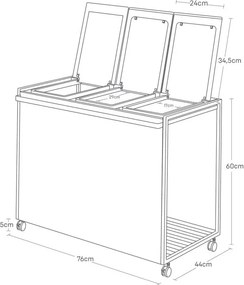 Bílý kovový odpadkový koš na tříděný odpad Tower – YAMAZAKI