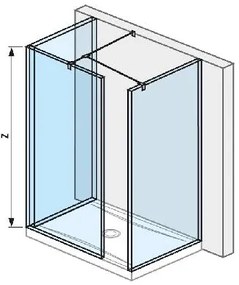 Jika Pure - Sprchová stěna Walk in třídílná 80x80x80 cm, Jika Perla Glass, čiré sklo H2684290026681