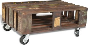 vidaXL Konferenční stolek se 4 kolečky recyklované dřevo [240949]