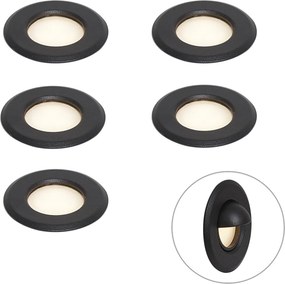 12V systém černý 10m s 5 zemními spoty vč. LED IP44 - Voltaire Linsey