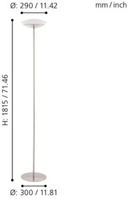 Eglo 33325 - LED RGBW Stm. stojací lampa FRATTINA-C 1xLED/18W/230V matný chrom