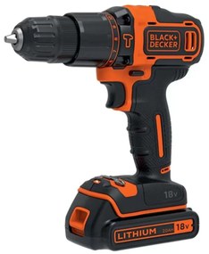 BLACK+DECKER Nářadí - 18V AKU vrtačka s příklepem, 1x aku 1,5 Ah Li-Ion, nabíječka BDCHD18-QW