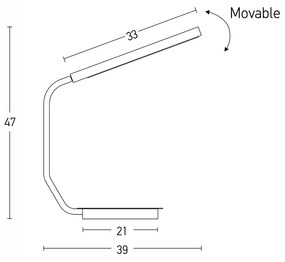 Zambelis 20110 stolní LED lampa černá, 6W, 3000K, 47cm