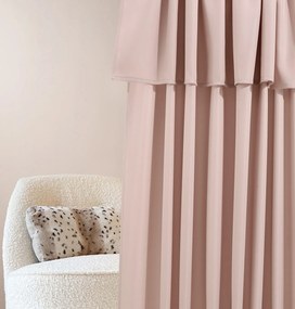 Room99 Hotový závěs na kroužcích Mia s volánem Jednobarevný Barva: Růžová, Velikost: 140 x 250 cm