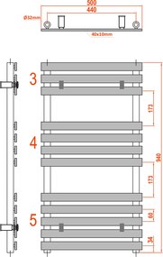 Sapho Sapho, JALOUSI topné těleso 500x940mm, bílá, 1801-10