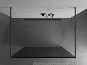 Mexen Kioto, sprchová zástěna Walk-In 100 x 200 cm, 8mm šedé sklo, grafitový profil, 800-100-002-95-40