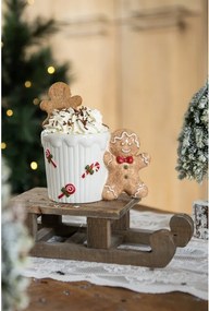Bílý keramický hrneček Perníček Gingerbread - 15*10*10 cm / 350 ml
