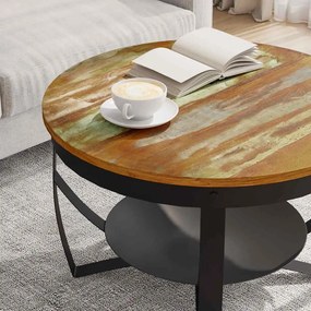 Konferenční stolek Ø 68 x 43 cm masivní recyklované dřevo 320796