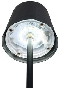 Matně černá LED stolní lampa s kovovým stínidlem (výška 21 cm) Diaz – Trio