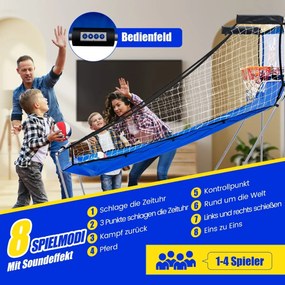 Costway 8 v 1 basketbalový stroj s 4 míči a vzduchovou pumpou a 8 herní režimy