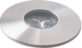FAN LED-IRIDE-R6 Pochozí venkovní LED svítidlo IRIDE DC12/24V stříbrná, hliník, 3x1 W, RGB, stmívatelné, IP67,6 x 8,3 cm - FANEUROPE
