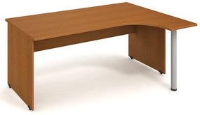 Stůl ergo levý 180*120 cm - Hobis Gate GE 1800 L Dekor stolové desky: třešeň, Dekor lamino podnože: třešeň, Barva nohy: stříbrná