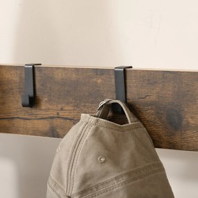 HOMCOM Stojan na kabáty a boty s 8 háčky a 2 policemi MDF Černá 72,1 x 34 x 184,8 cm