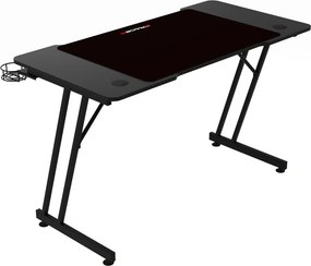 Herní stůl ERACER H1102 — 120x60 cm, kov, melamin, černá