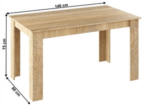 Jídelní stůl GENERAL new 140x80 cm, lamino dub sonoma