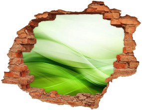 Wallmuralia Samolepící díra na stěnu Zelené vlny pozadí 90x70 cm