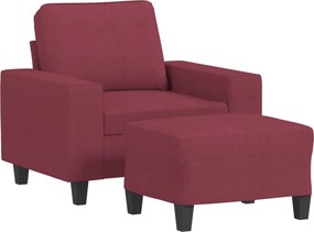 Křeslo s podnožkou vínové 60 cm textil 3201149