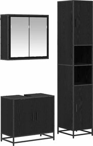 Sada koupelnového nábytku 3 ks Černý dub 65 x 33 x 60 cm 3402517
