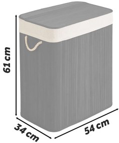Bambusový prádlený koš s víkem 100 l Massido pro elegantní ukládání prádla
