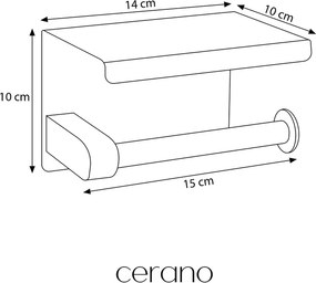 CERANO - Nástěnný/Samolepící držák toaletního papíru Balto - černá matná, CER-479509