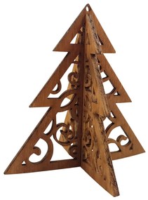 AMADEA Dřevěný 3D stromek hnědý 8 cm, český výrobek