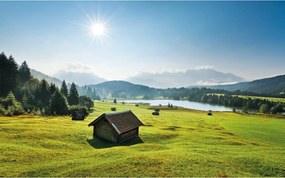 Komar Vliesová fototapeta Bergwiese vor Karwendel 450 x 280 cm