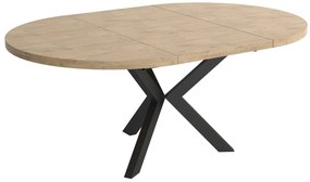 jídelní stůl rozkládací kulatý AGNES 100/138 cm - ø 100 cm/Egger - natural halifax