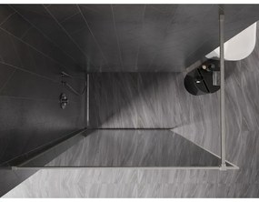 Mexen Kioto-F, sprchová zástěna s rámem 90 x 202 cm, 8 mm šedé sklo, ocelový profil, 800-090-104-97-40