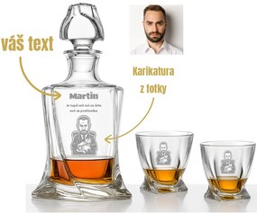 Dekorant Whisky set Quadro 1+2 s karikaturou z fotky